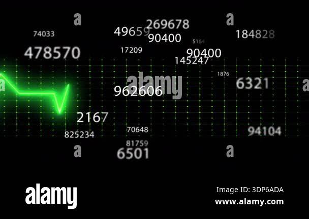 Bright green pulse firing on faint grid forming oscillating waveform ...