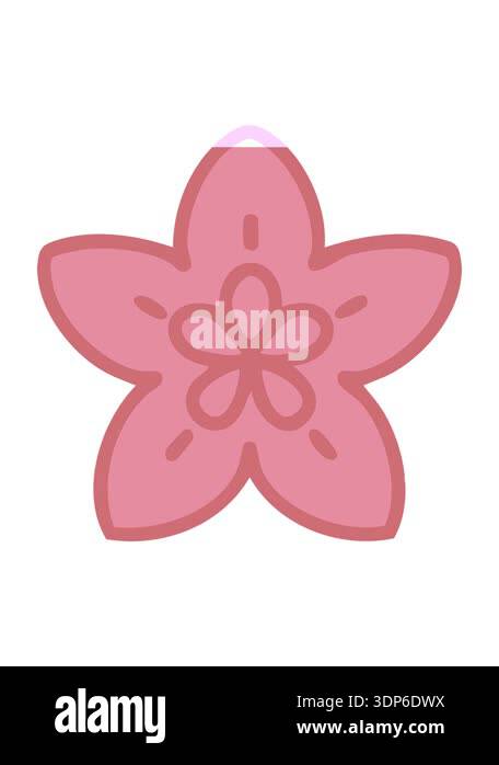 power up animation of culturally traditional japanese single flower ...