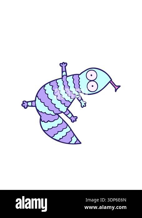 blinking radial lines animation of cartoon lizard Stock Video Footage ...