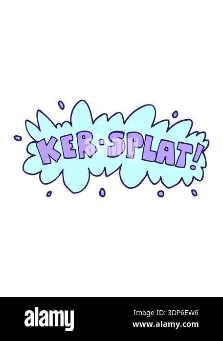 shaking motion animation of cartoon doodle words ker splat Stock Video ...