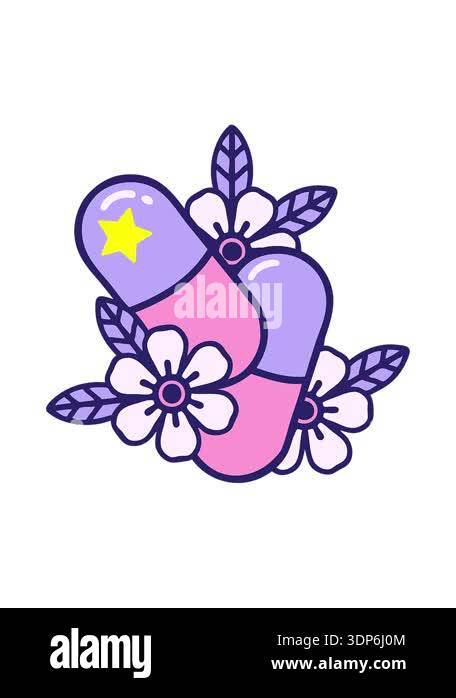 twinkling stars effect animation of cartoon iconic tattoo style image ...