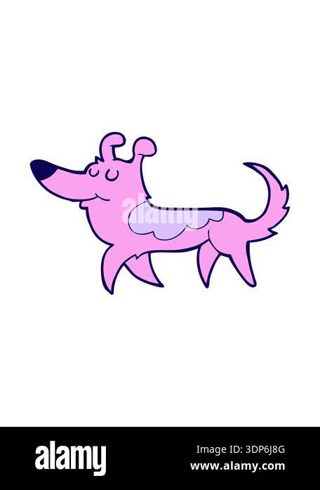 neon light effect animation of quirky cartoon dog Stock Video Footage ...