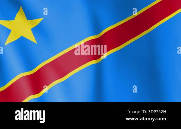 Flag of the Democratic Republic of the Congo (DRC) animated background ...
