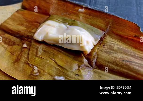 Traditional Balinese Sumping Cake Wrapped in Banana Leaf - Indonesian ...