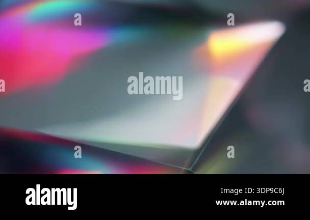 Iridescent chrome abstract surface, smooth glass curve with chromatic ...