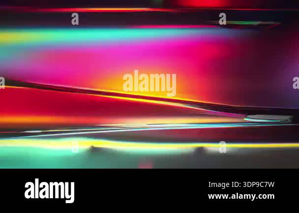 Iridescent neon abstract background, vibrant rainbow light bands ...