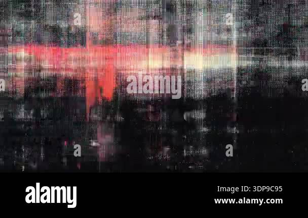 Red glitch distortion texture, vertical scanlines, dark grunge overlay ...