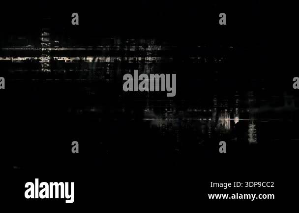Minimal dark glitch background, horizontal digital noise streaks ...