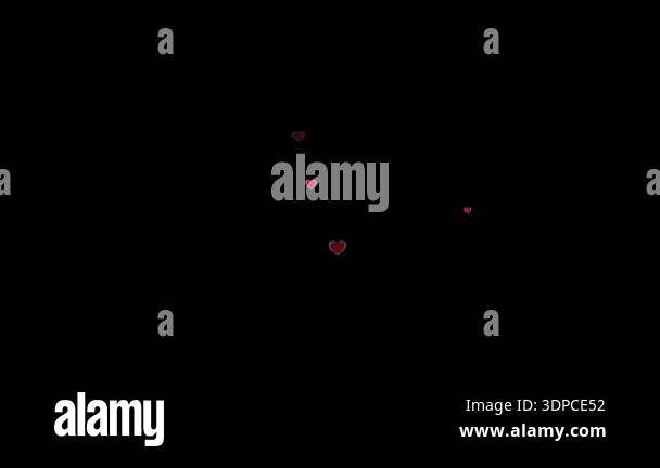 4k animation of love heart transition for express feelings, happiness ...