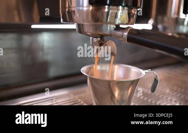 Coffee is being made on the espresso machine Stock Video Footage - Alamy