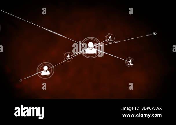 Animated 3d illustration of human icons representing global futuristic ...