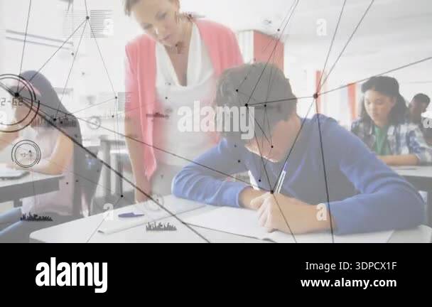 Teacher responding to student hesitation with animated overlay tracing ...