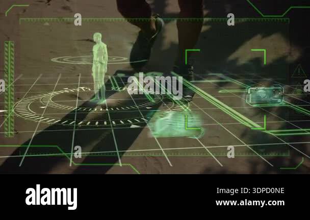 Animation of medical data processing against low section of male ...