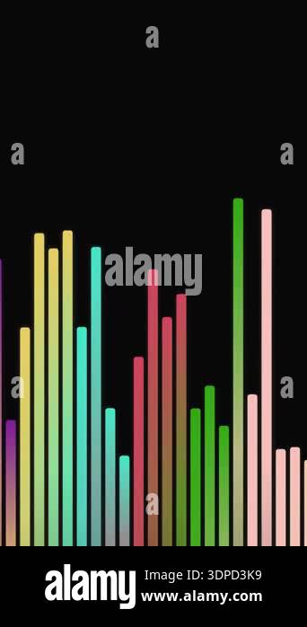 Vertical motion background loop featuring colorful audio visualizer ...