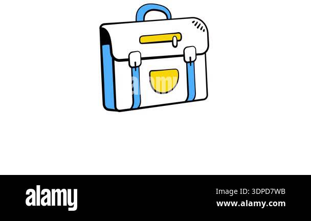 Professional business briefcase animated icon for office, finance ...