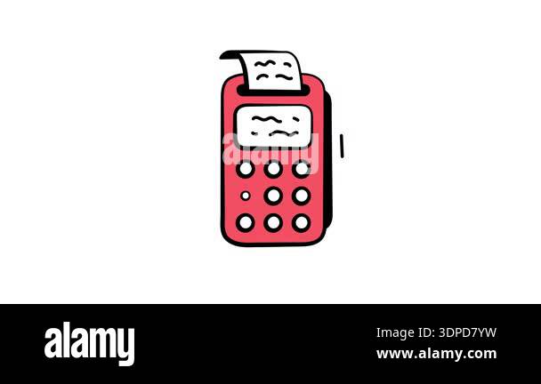 POS machine animated icon for finance, shopping, payment, digital ...