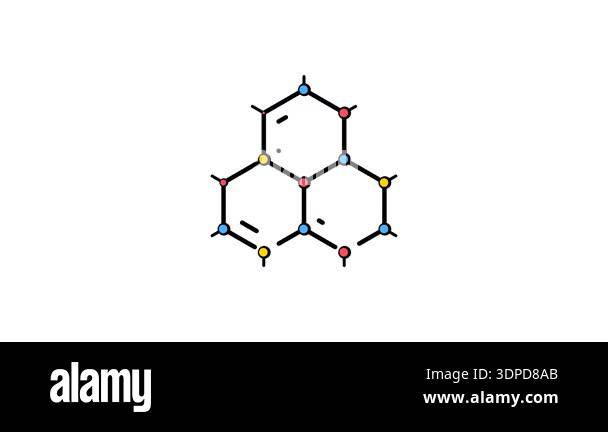 Molecule structure animated icon representing chemistry, drug research ...