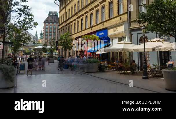 Budapest, Hungary - July 27, 2025: View of Baross Street with crowd ...