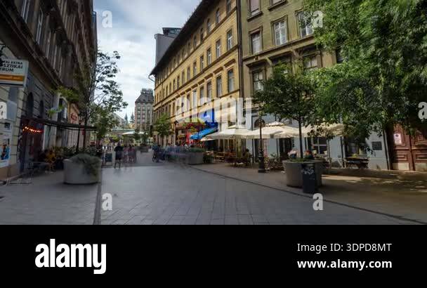 Budapest, Hungary - July 27, 2025: View of Baross Street with crowd ...