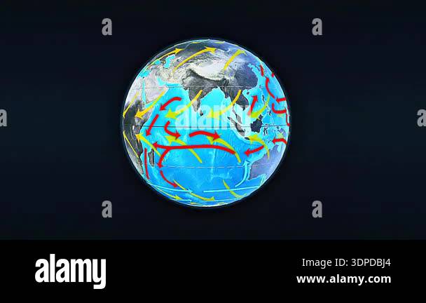 3d animation of ocean currents cylindrical view showing vertical ...