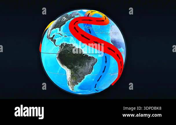 3d animation of great ocean conveyor showing global thermohaline ...