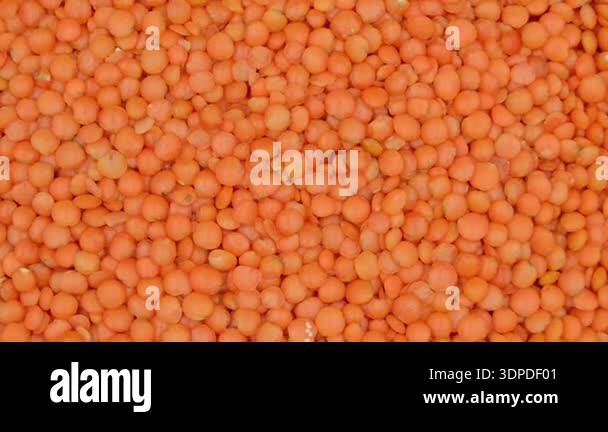 Many delicious lentil seed on grocery market counter, tasty organic ...