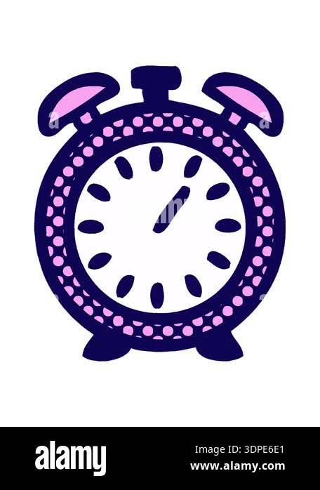 neon light effect animation of comic book style cartoon of a alarm ...