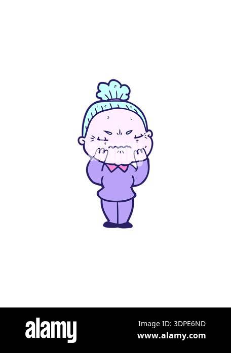 sales flash animation of cartoon annoyed old lady Stock Video Footage ...