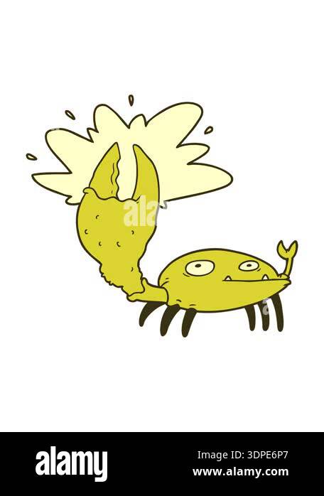 changing color animation of cartoon crab with big claw Stock Video ...