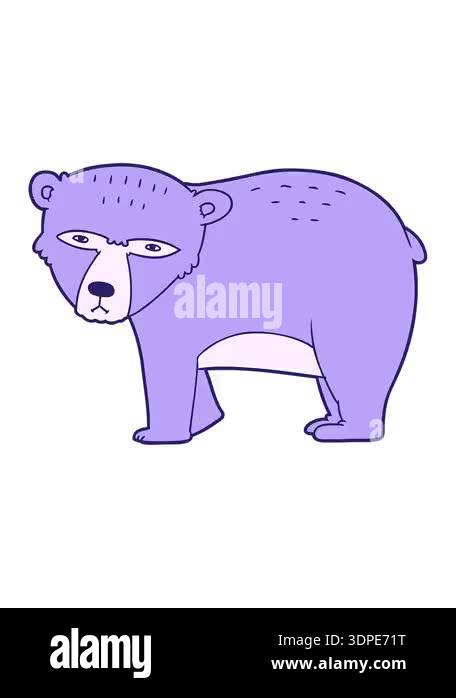 shivering motion animation of cartoon serious bear Stock Video Footage ...