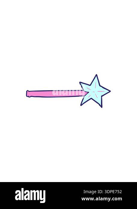 starburst effect animation of cartoon magic star wand Stock Video ...
