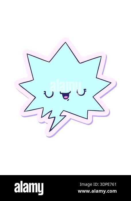 attention grabbing animation of happy cartoon expression with speech ...