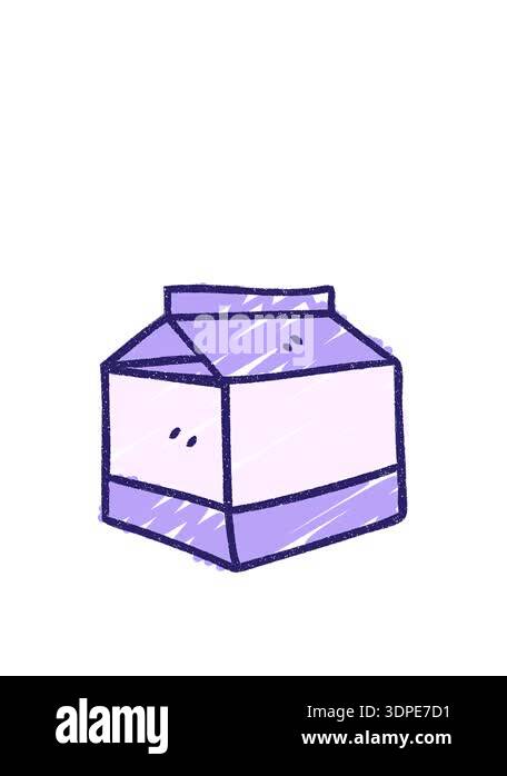 stretching up animation of a Milk Carton Chalk Drawing Stock Video ...