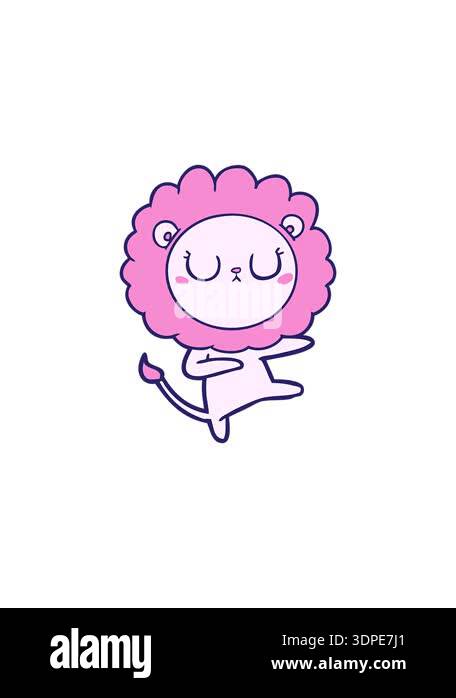 splitting effect animation of cartoon lion dancing Stock Video Footage ...