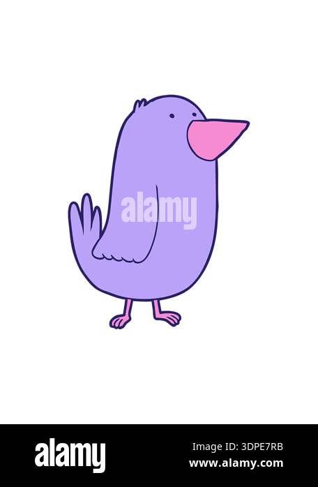 pressure popping animation of cartoon of cute neon color bird Stock ...