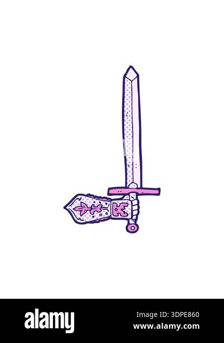 shivering motion animation of cartoon sword and hand Stock Video ...