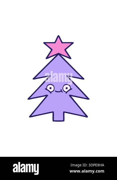 pressure popping animation of christmas tree cartoon element Stock ...
