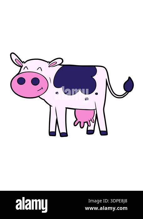vibrating motion animation of cartoon cow Stock Video Footage - Alamy