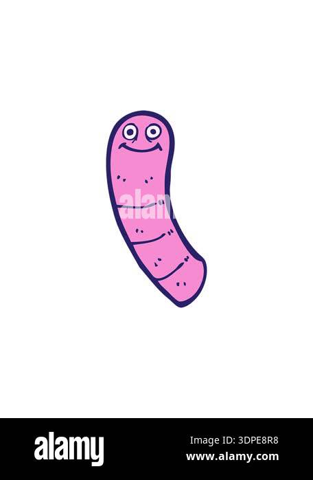 popping motion animation of cartoon of worm Stock Video Footage - Alamy