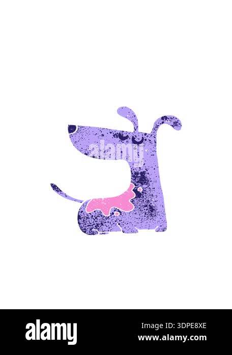 bobbing motion animation of cartoon happy dog drawing Stock Video ...