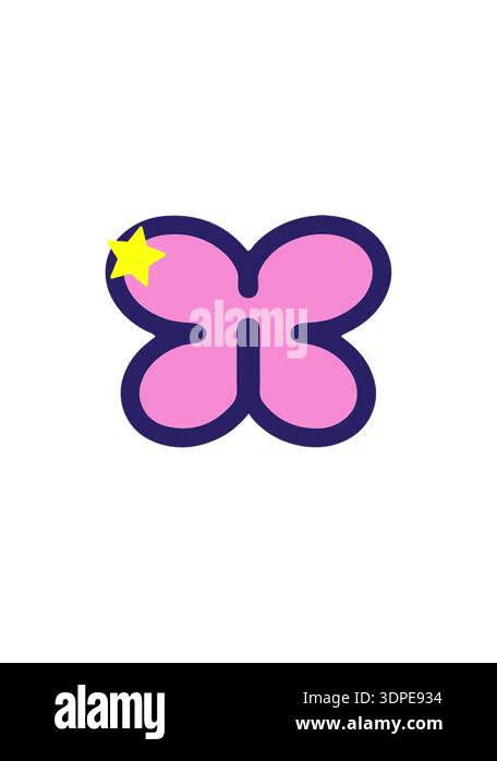 twinkling stars effect animation of simple drawing of a butterfly Stock ...