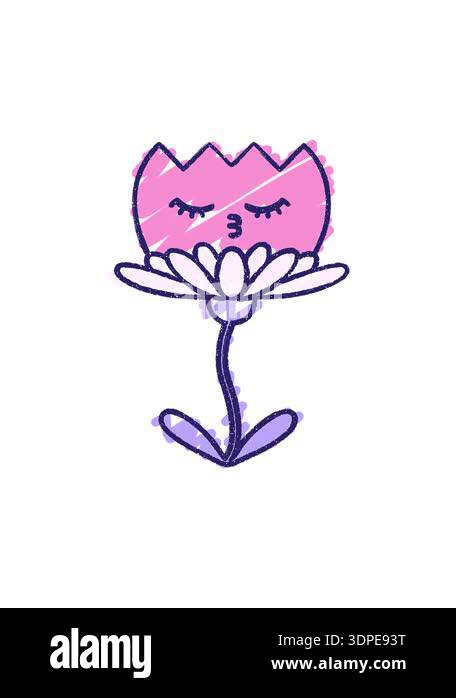 popping motion animation of Happy Flower Chalk Drawing Stock Video ...