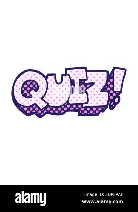 jiggle and pause animation of comic book style cartoon word quiz Stock ...
