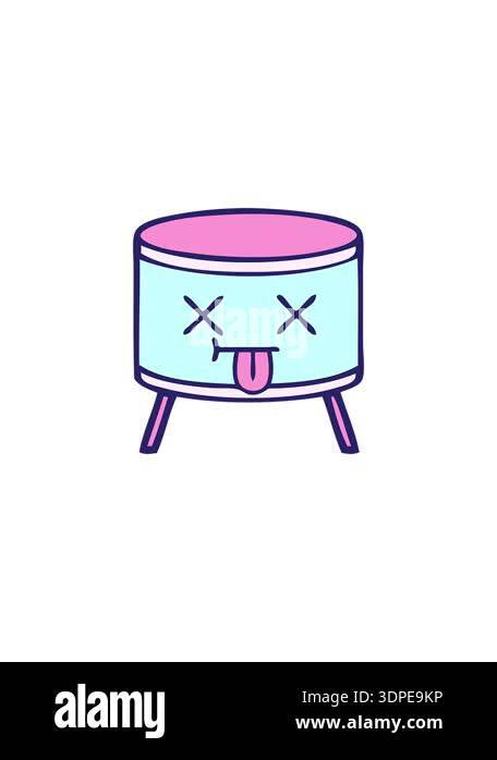 sales flash animation of flat color retro cartoon of a drum Stock Video ...