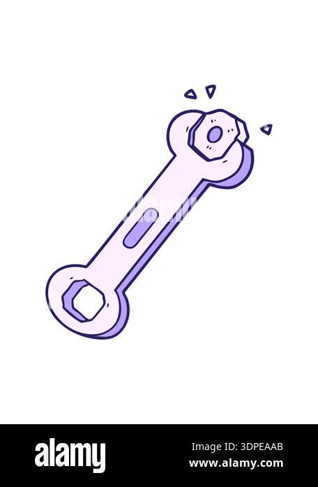 pressure popping animation of cartoon spanner turning nut Stock Video ...