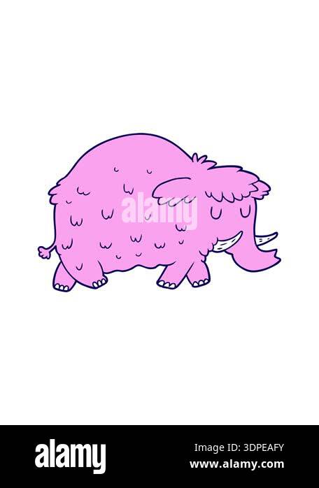 neon light effect animation of cartoon prehistoric mammoth Stock Video ...