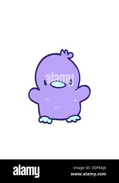 blinking radial lines animation of cartoon doodle baby duck Stock Video ...