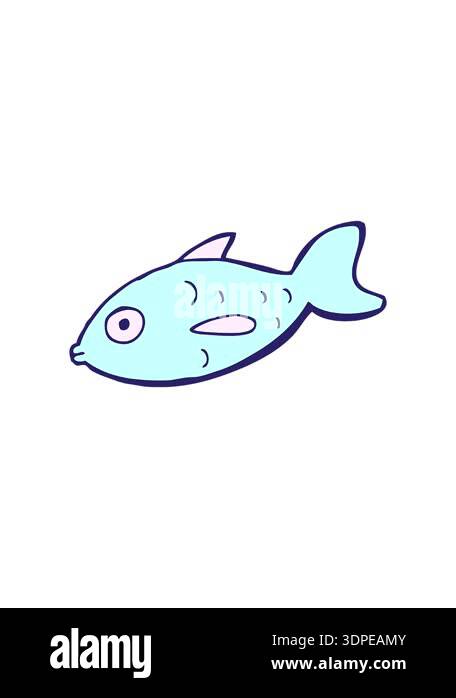 radioactive glowing animation of cartoon fish illustration Stock Video ...