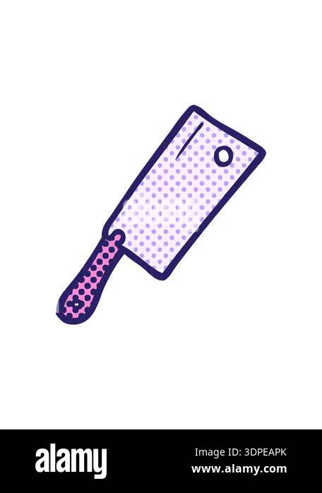 spinning motion animation of cartoon meat cleaver Stock Video Footage ...