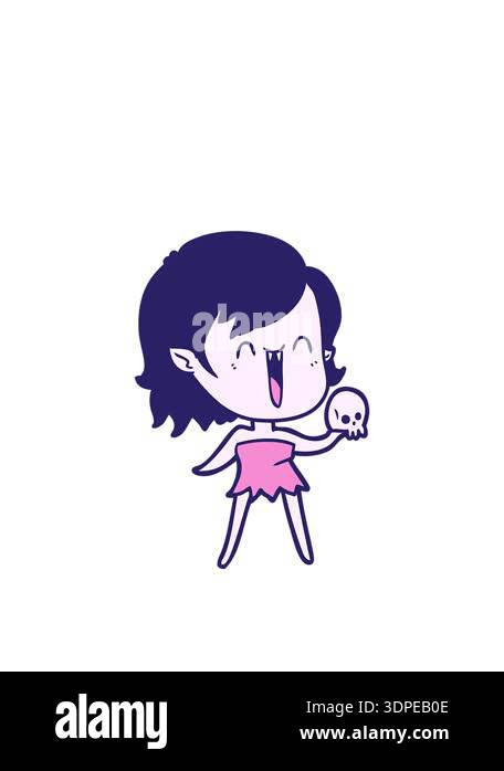 stretching up animation of cartoon happy vampire girl design Stock ...